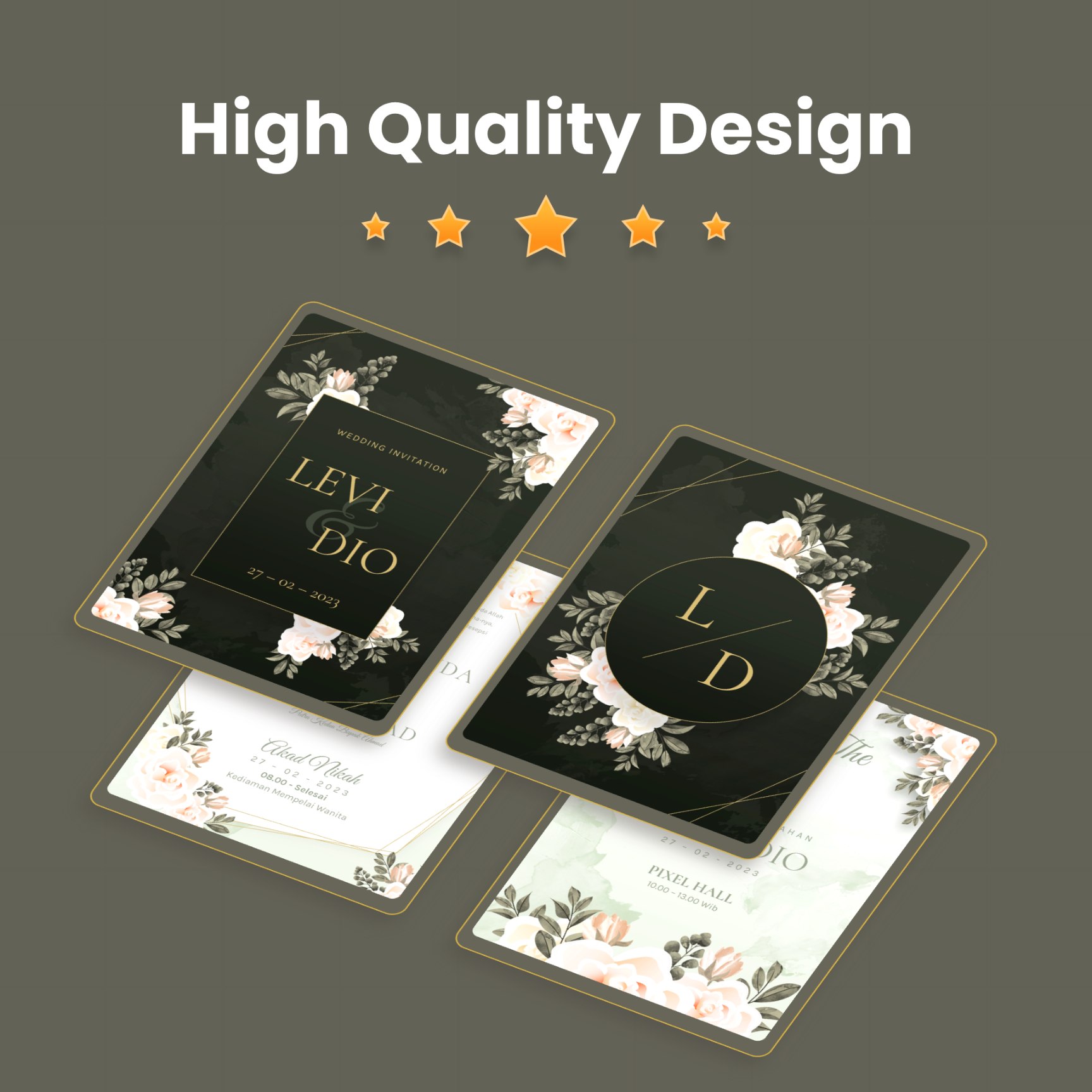 Opulent Floral Wedding Invitation